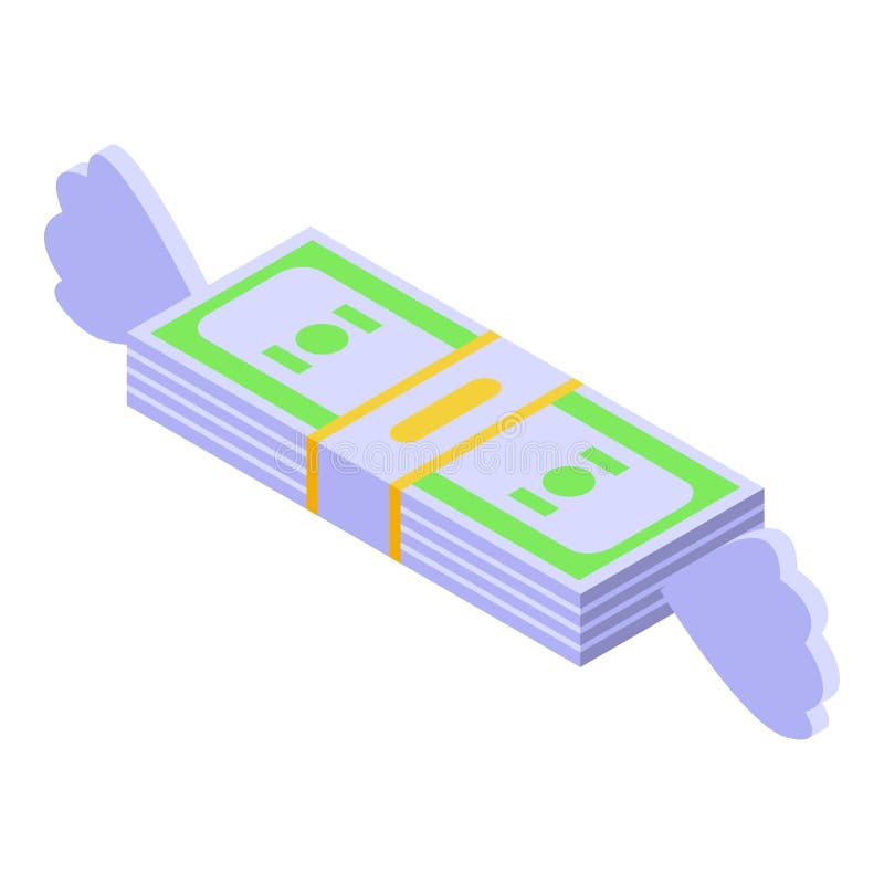 Stack of Banknotes Flying with Wings, Fast Money Transfer Concept Stock ...
