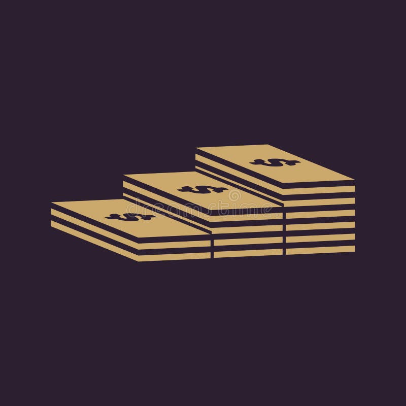 The Stack of Banknotes Icon. Greenback, Bank Note, Money Symbol Stock ...