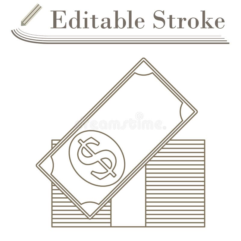 Stack of Banknotes Icon stock vector. Illustration of loan - 197863787