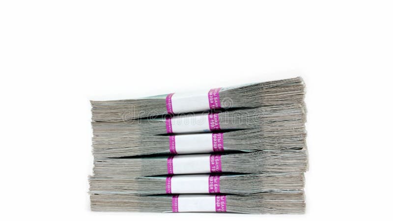 Stack of Banknotes Packages Increases and Decreases Stock Footage ...