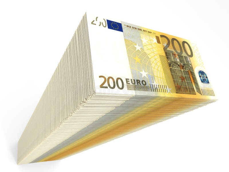Stack of Banknotes. Two Hundred Euros Stock Illustration - Illustration ...