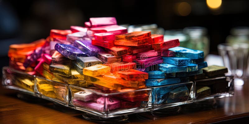 A Stack of Banknotes of Various Denominations Lies on the Table ...