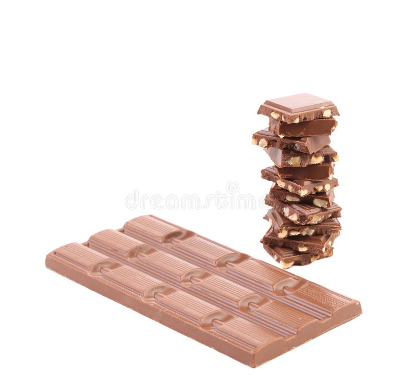 Stack and Bar of Chocolate. Stock Photo - Image of delicious, cacao ...