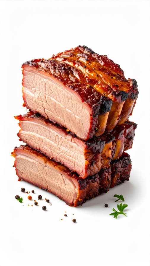 Stack of Barbecue Ribs on White Background Stock Illustration ...