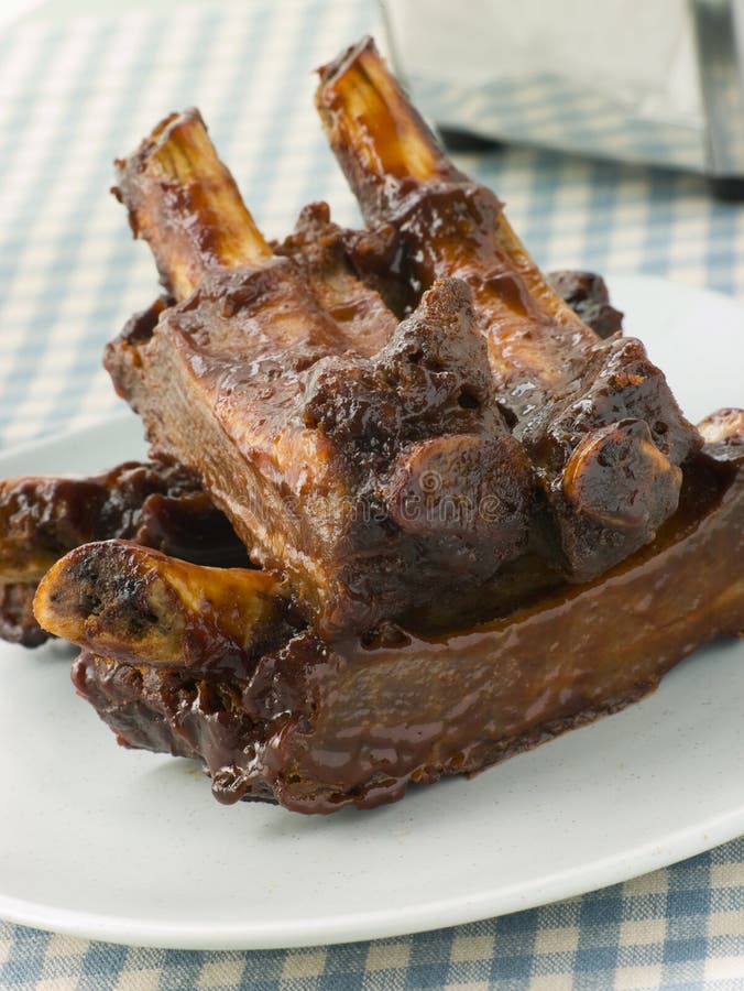 Stack of Barbeque Glazed Pork Ribs Stock Image - Image of barbeque ...