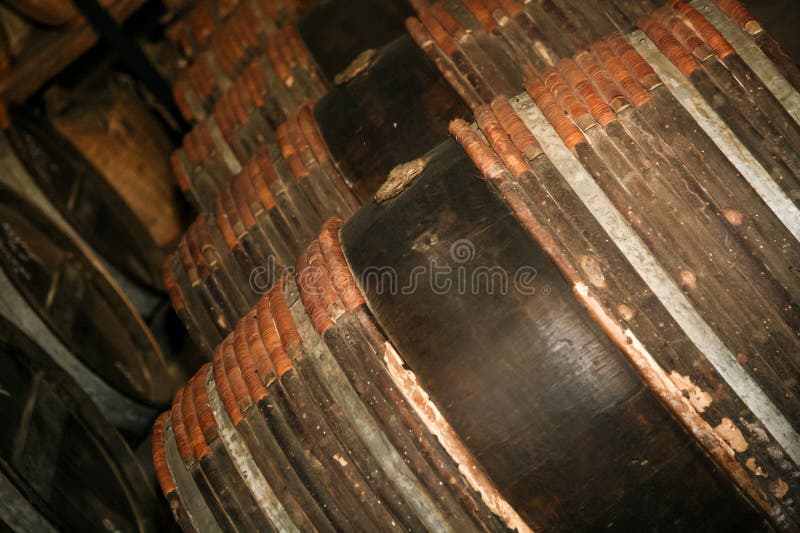 Stack Barrels Top Barrel Being Largest Stock Photos - Free & Royalty ...