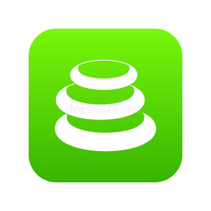 Stack of Basalt Balancing Stones Icon Digital Green Stock Vector ...