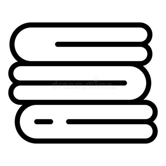 A Stack of Bath Towels Icon, Outline Style Stock Vector - Illustration ...