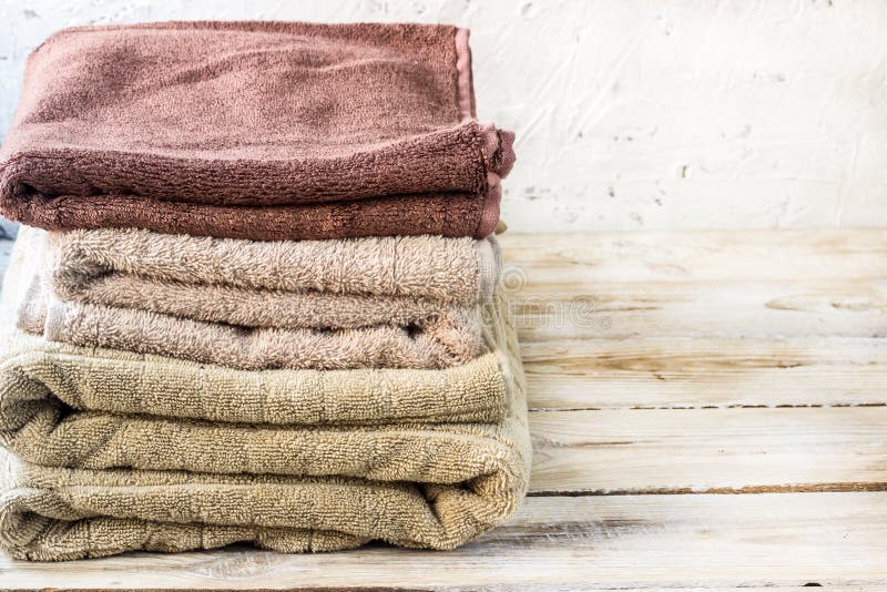 Stack of bath towels stock photo. Image of care, fabric - 114495062