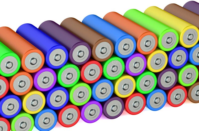 Stack of batteries stock illustration. Illustration of charge - 58017790
