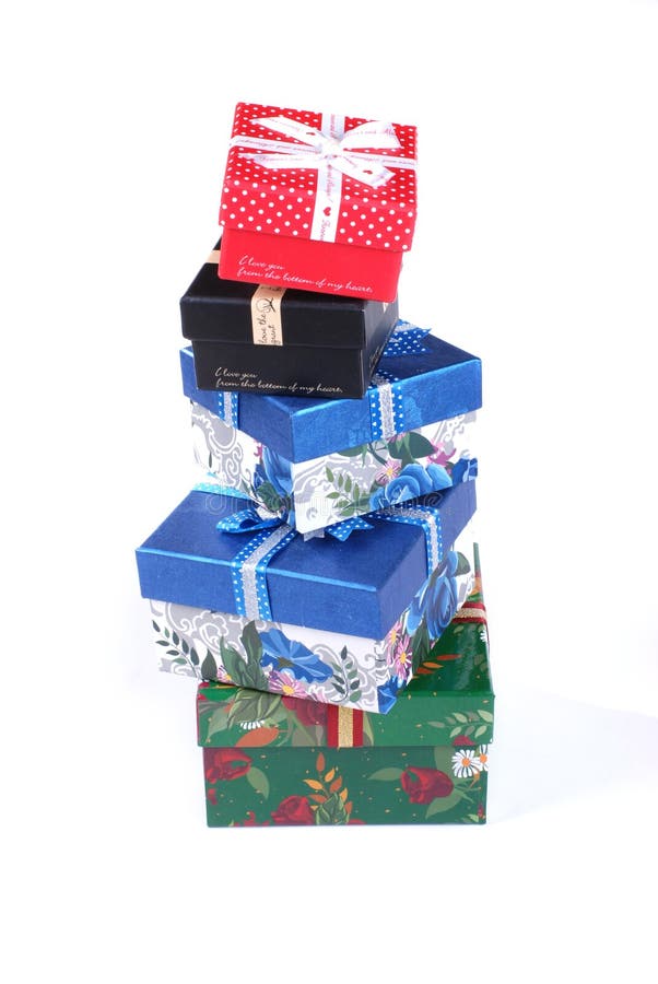 Stack of Beautiful Gift Boxes Stock Image - Image of white, valentine ...
