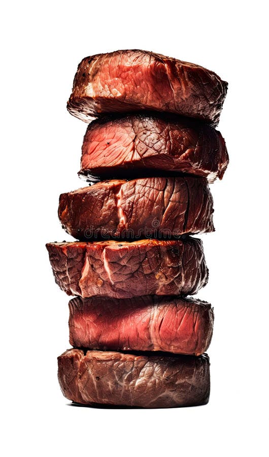 Stack of Beautifully Cooked Fillet Steaks Generative AI Illustration ...