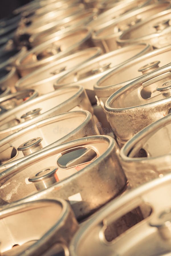 Stack of beer barrels stock image. Image of brewing, steel - 76115421