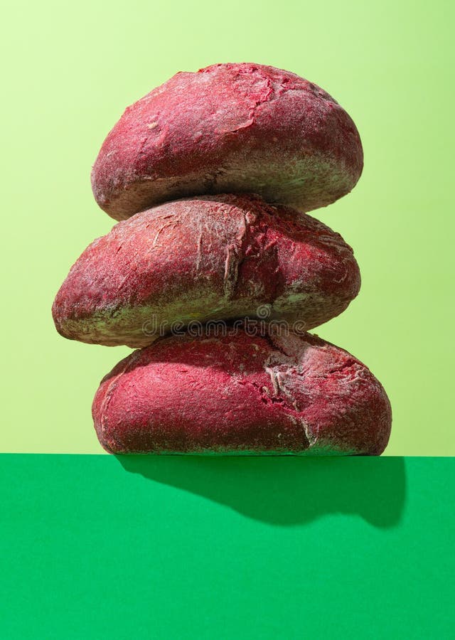 Stack of Beetroot Purple Buns Hero View. Stock Image - Image of purple ...