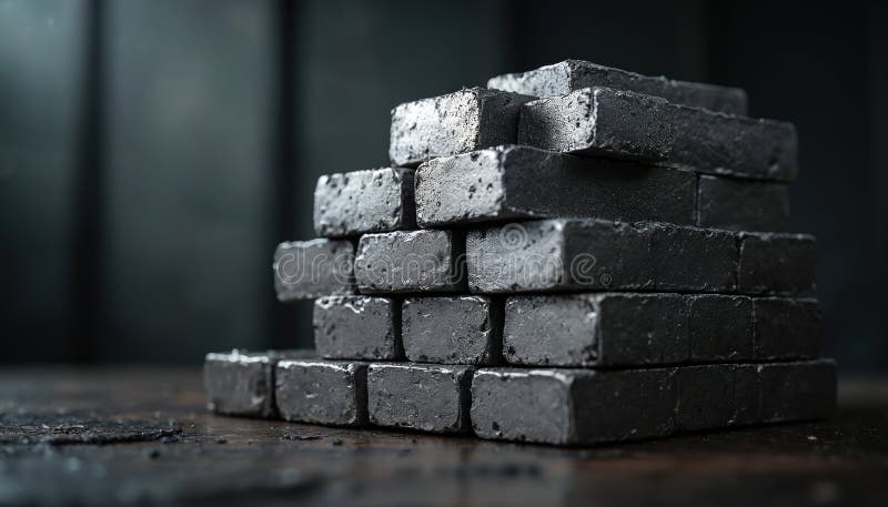 Stack of Beryllium Metal Ingots. Solid Element in Industrial ...