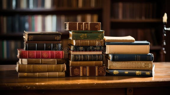 Stack bibles on table stock illustration. Illustration of sizes - 369853079