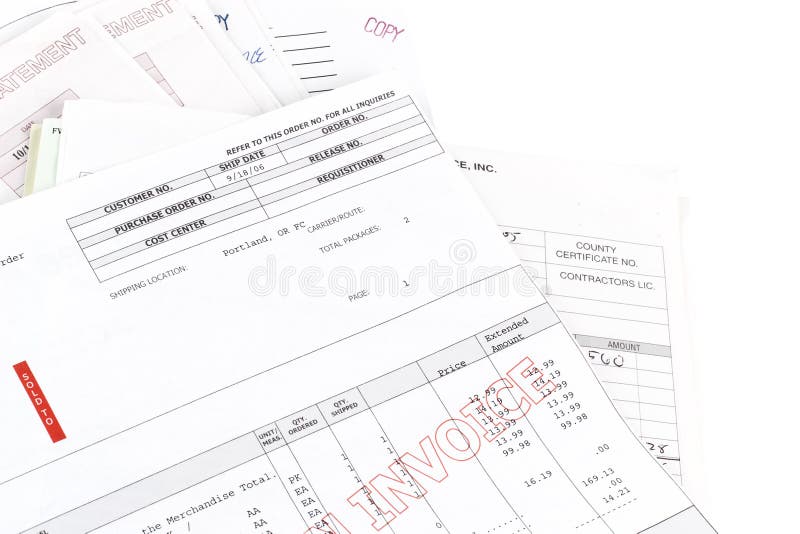 Stack of Bills and Statements Stock Image - Image of amount, forms ...
