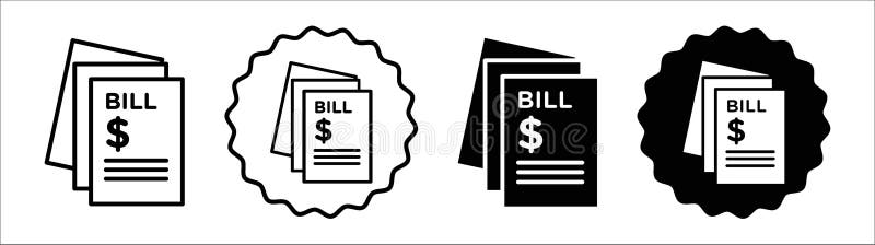 Stack of Bills Icon Symbol Set Collection. Stack of Bills Simple Vector ...