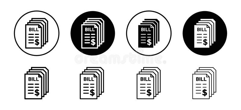 Stack of Bills Vector Icon Set Collection. Stack of Bills Outline Flat ...