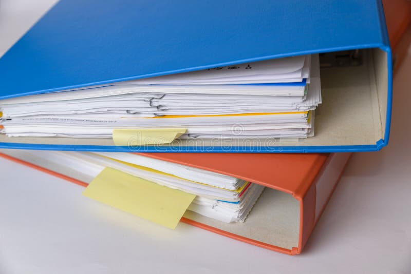 A stack of binders stock image. Image of busy, portfolio - 83830195