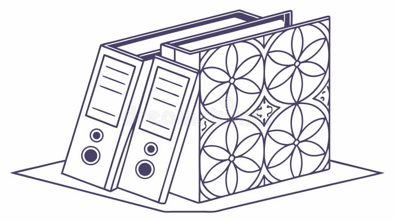 Stack of Binders with Patterns, Office Organization, Vector, Vector ...