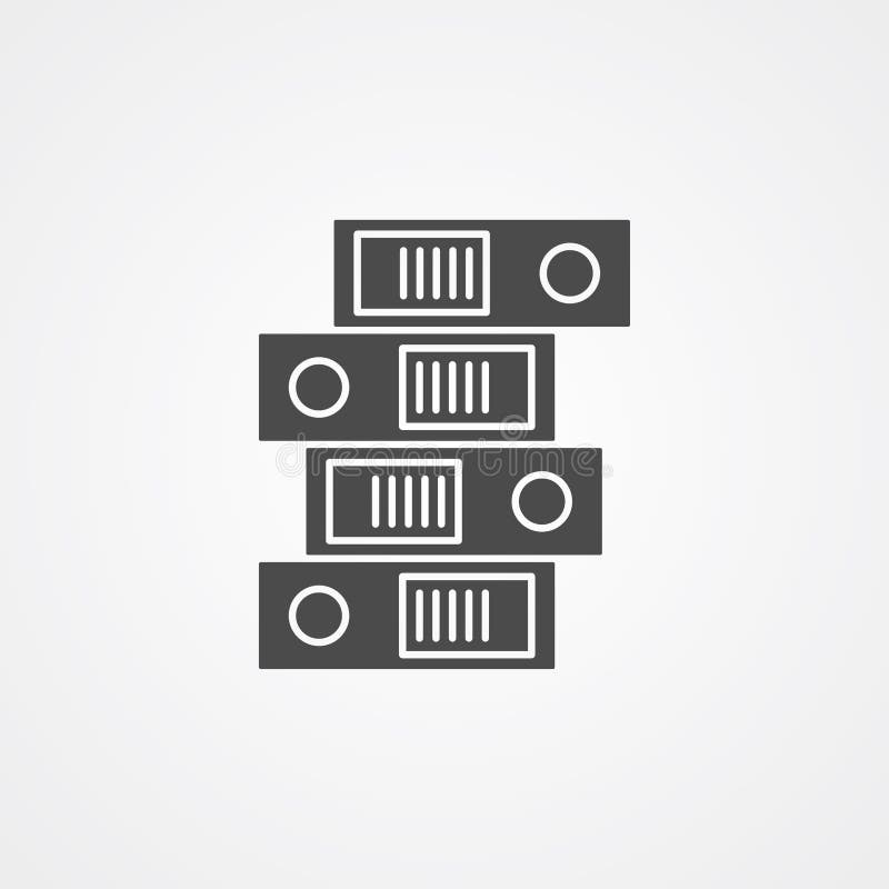 Stack of Binders Vector Icon Sign Symbol Stock Vector - Illustration of ...