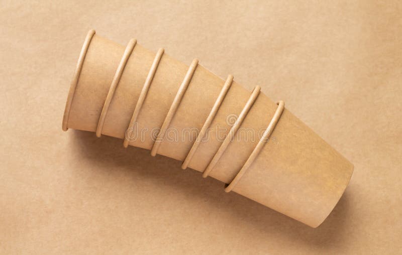 Stack of Biodegradable Disposable Paper Cup Stock Image - Image of view ...