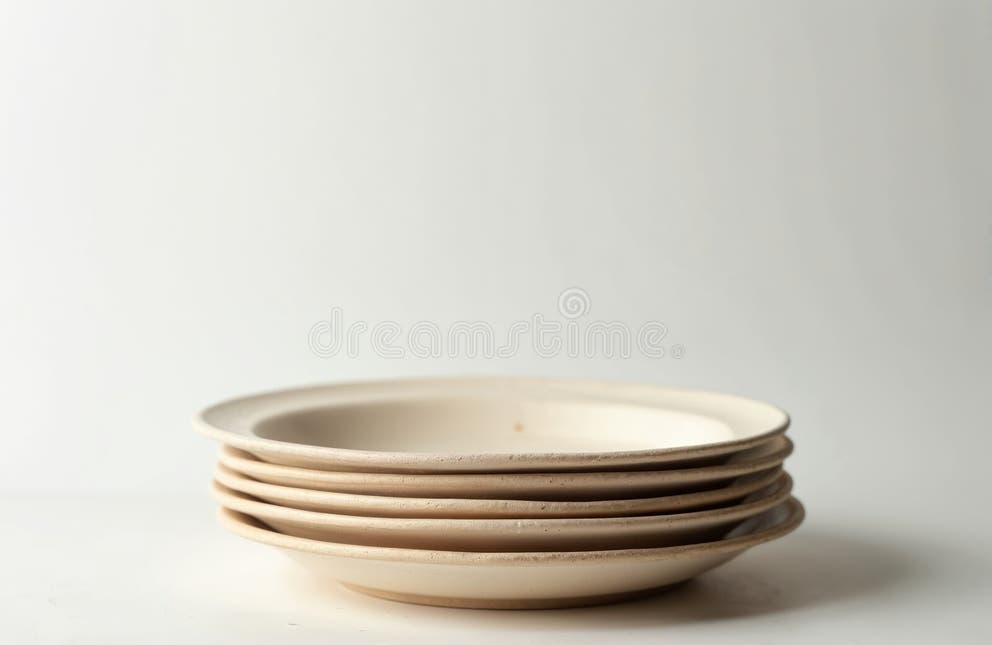 Stack of Biodegradable Plates Made from Natural Starch Material ...