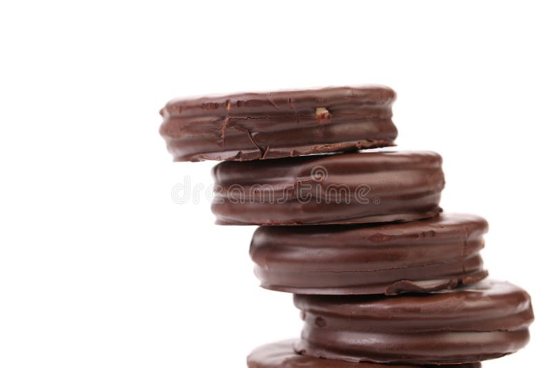 Stack Biscuit Sandwich with Chocolate. Stock Photo - Image of dessert ...