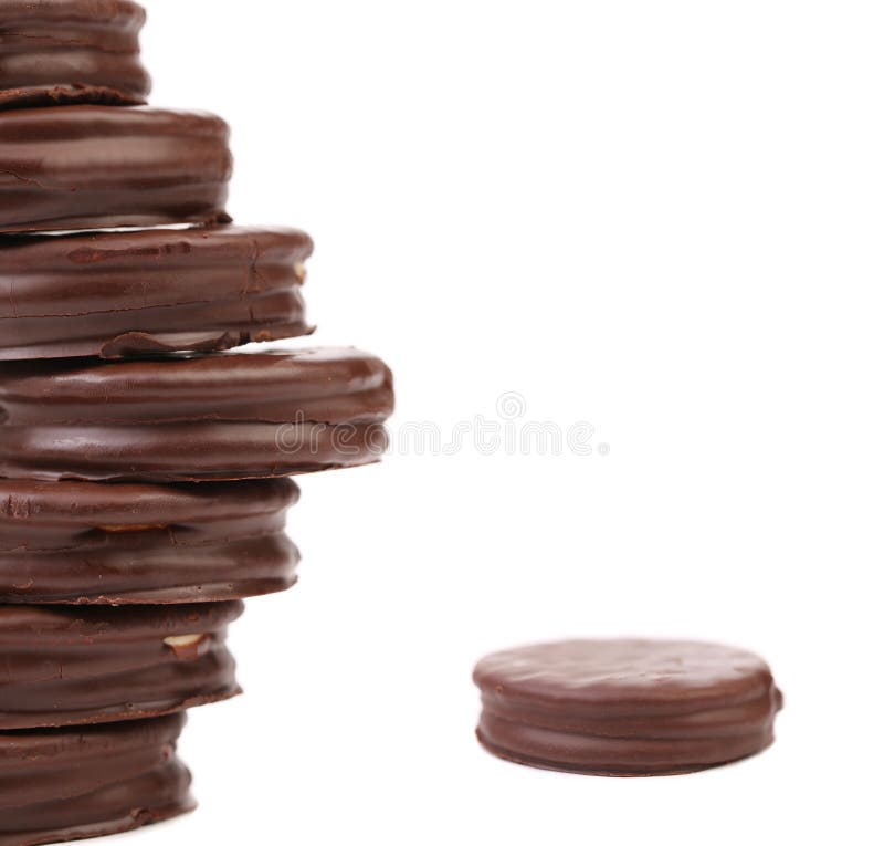 Stack Biscuit Sandwich with Chocolate. Stock Photo - Image of food ...
