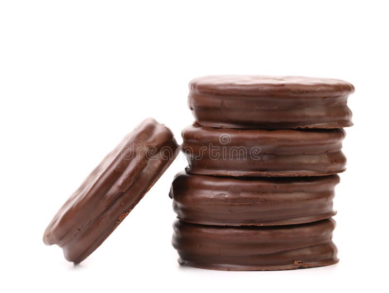 Stack Biscuit Sandwich with Chocolate. Stock Image - Image of cracker ...