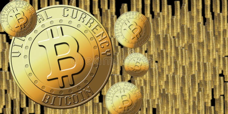 Stack of bitcoins stock illustration. Illustration of internet - 98695355