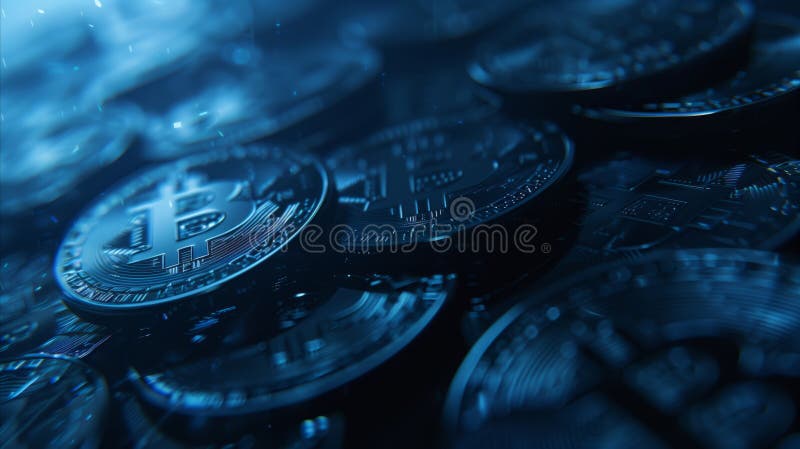 Stack of Bitcoins. stock photo. Image of stack, cryptocurrency - 317190414
