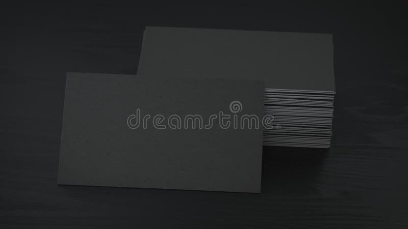 Stack of Black Blank Business Cards Mockup on Black Table 3d Animation ...