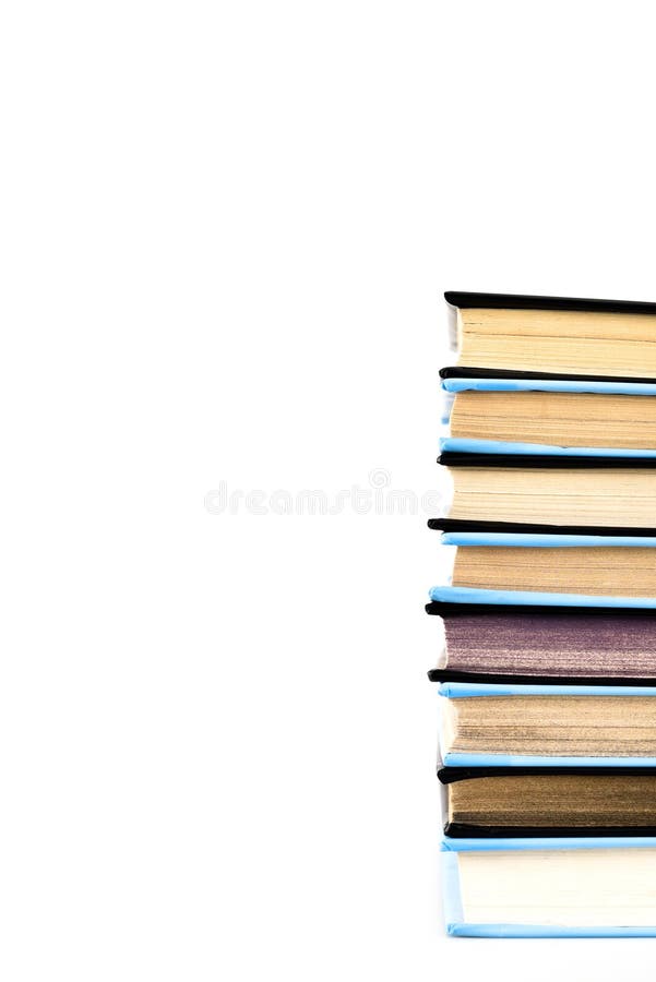 Stack of Black and Blue Books Isolated on White. Stock Photo - Image of ...