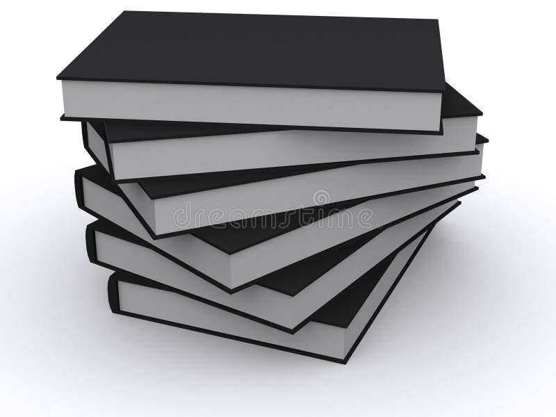 Stack of black books stock illustration. Illustration of college - 3880494
