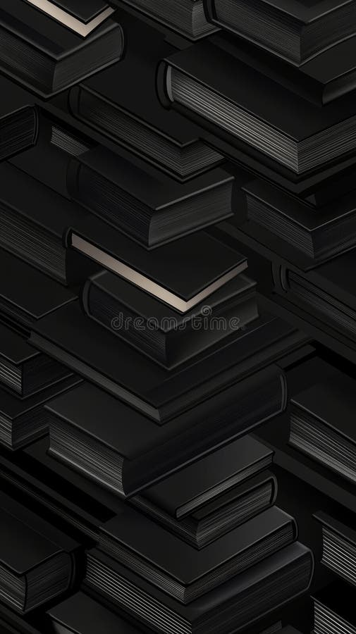 Stack of Black Books with One White Book Creating a Striking Contrast ...