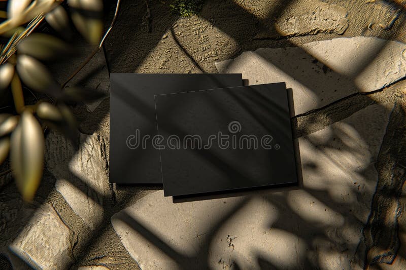 A Stack of Black Cards on a Table, Resembling a Pattern of Tints and ...