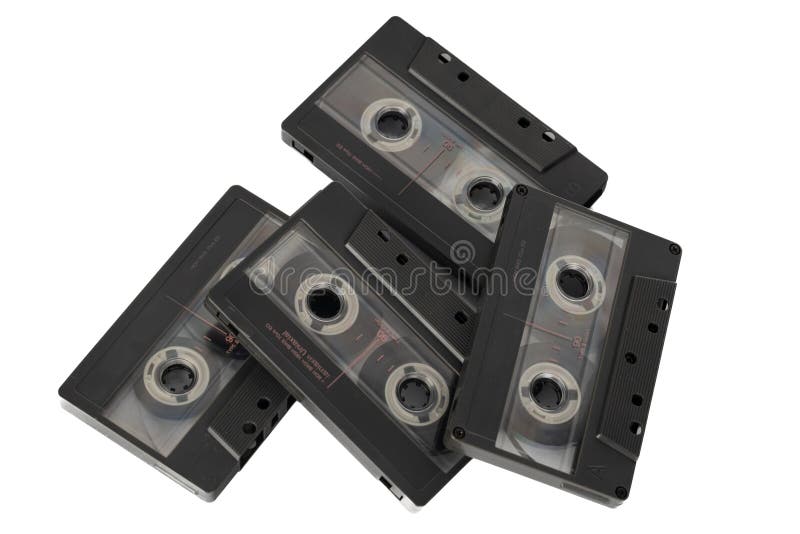 Stack of Black Cassette Tapes Stock Photo - Image of compact, magnetic ...