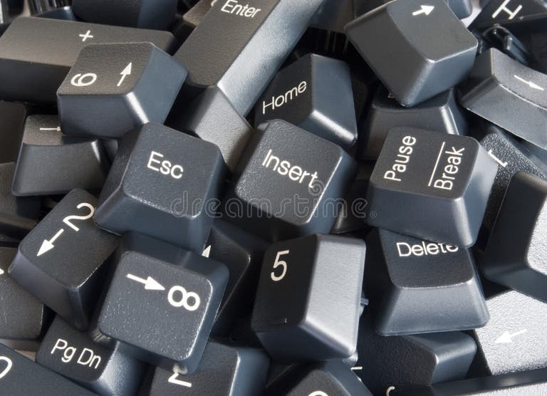 Stack of Black Computer Keyboard Keys Stock Image - Image of equipment ...