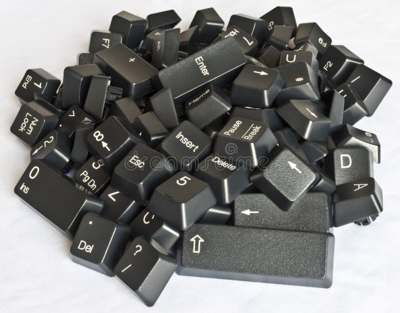 Stack of Black Computer Keyboard Keys Stock Photo - Image of button ...