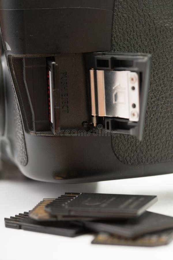 Stack Black Memory SD Card Isolated Stock Photo - Image of small ...