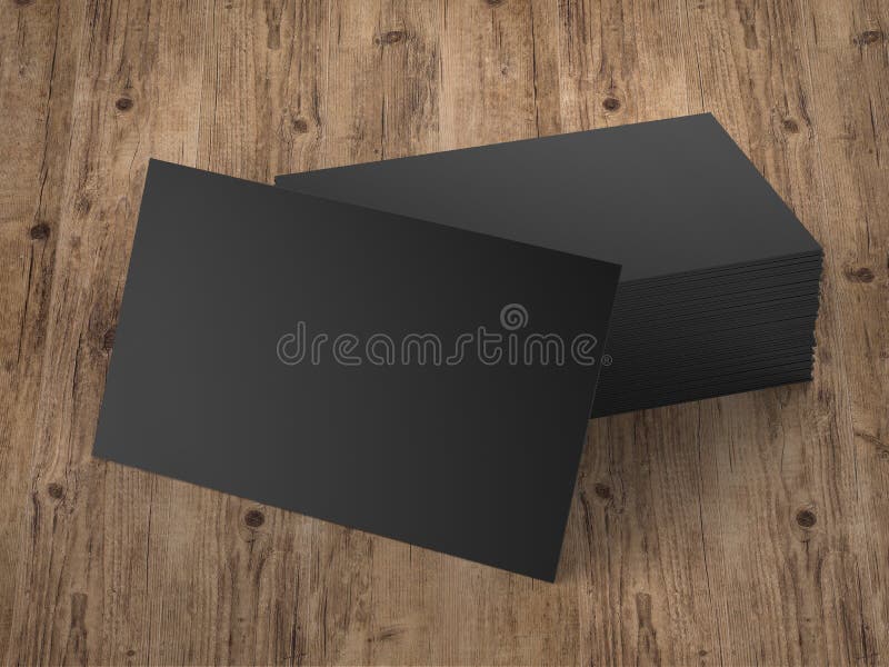 Stack of black name cards stock illustration. Illustration of table ...