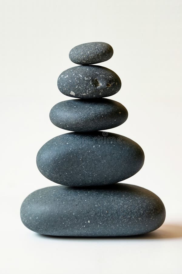 A Stack of Black Pebbles Stacked on Top of Each Other Stock Image ...