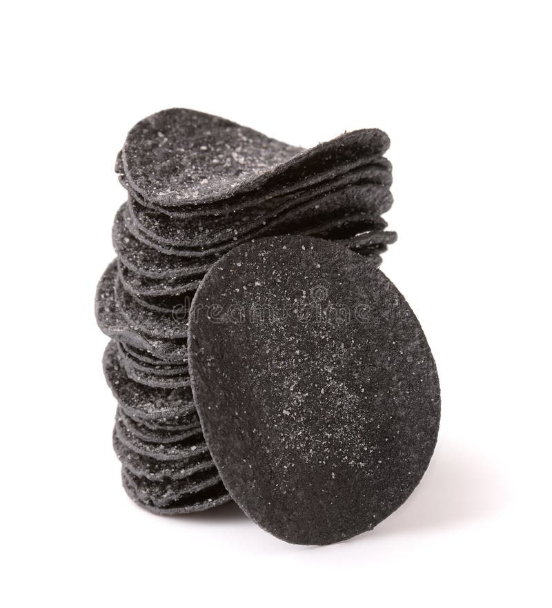 Black Potato Chips with Charcoal, Balsamic Vinegar in Glass, Red Grapes ...