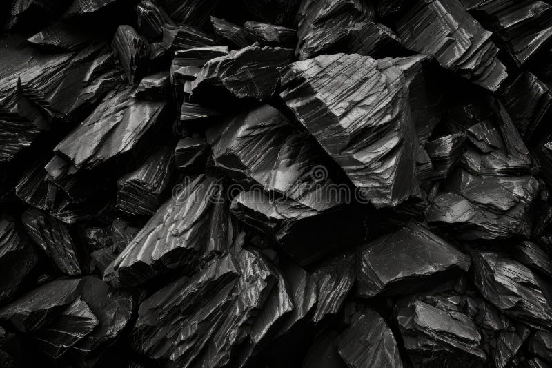 Stack of Black Rocks on Ground Stock Illustration - Illustration of ...