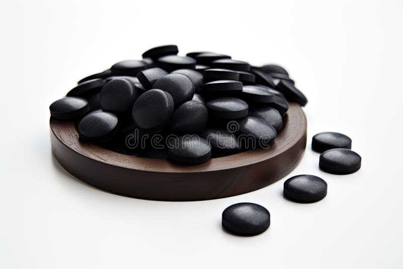 Stack of Black Rocks on Table Stock Illustration - Illustration of dark ...