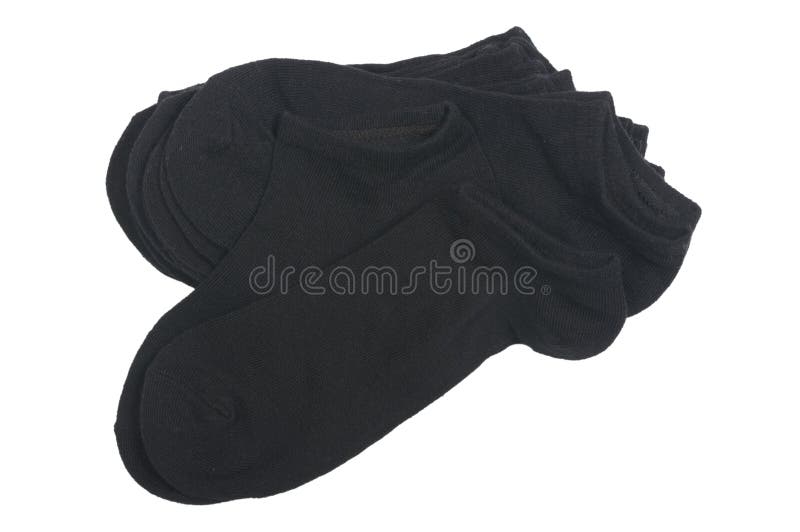 Stack of Black Short Socks Isolated Stock Photo - Image of stack, white ...