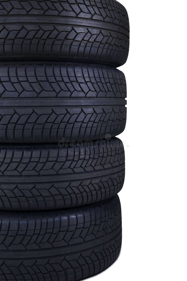 Stack of Black Tires Isolated Stock Image - Image of pile, equipment ...