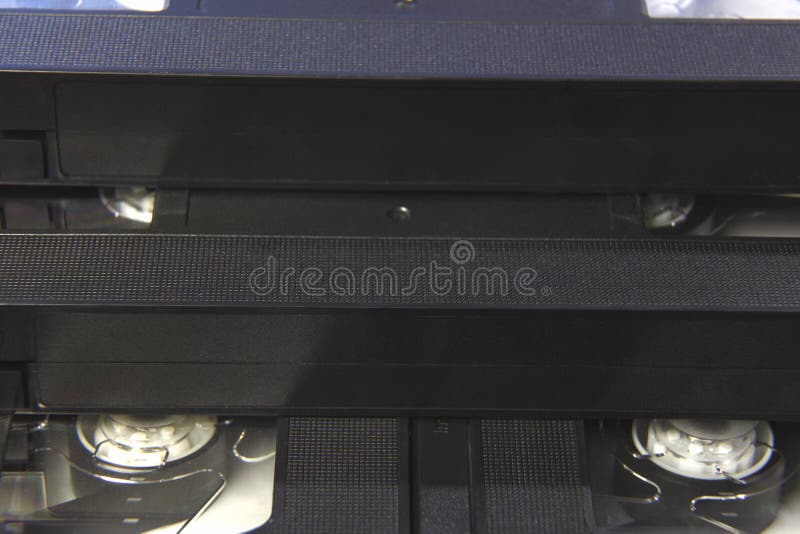 Stack of Black VHS Tape Video Cassettes Close Up Stock Image - Image of ...